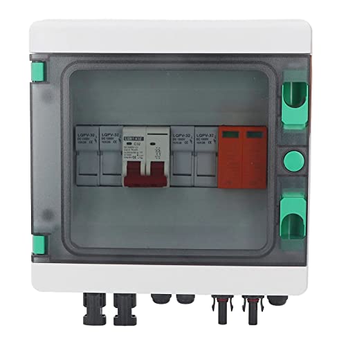 EBTOOLS PV Combiner Box 2 String Waterproof Solar Combiner Box with 15A to Protect PV Solar Panels and Inverters