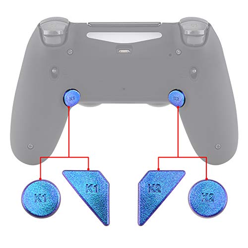 Chameleon Purple Blue Glossy Replacement Redesigned Back Buttons K1 K2 Paddles for PS4 eXtremeRate Controller Dawn 2.0 Remap Kit