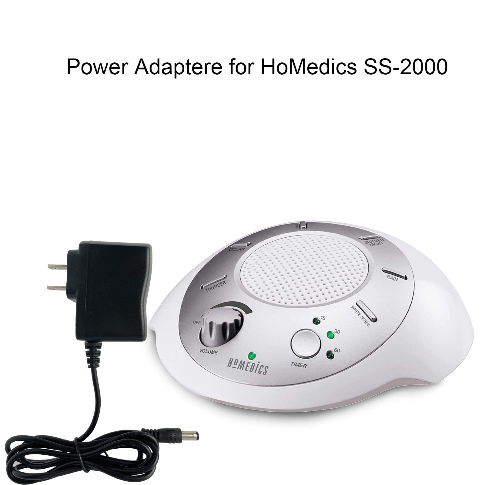 LEFXMOPHY SS-2000A Power Adapter Replacement for HoMedics SS-2000 White Noise Sound Machine AC 6V Black Supply with 4ft Cord