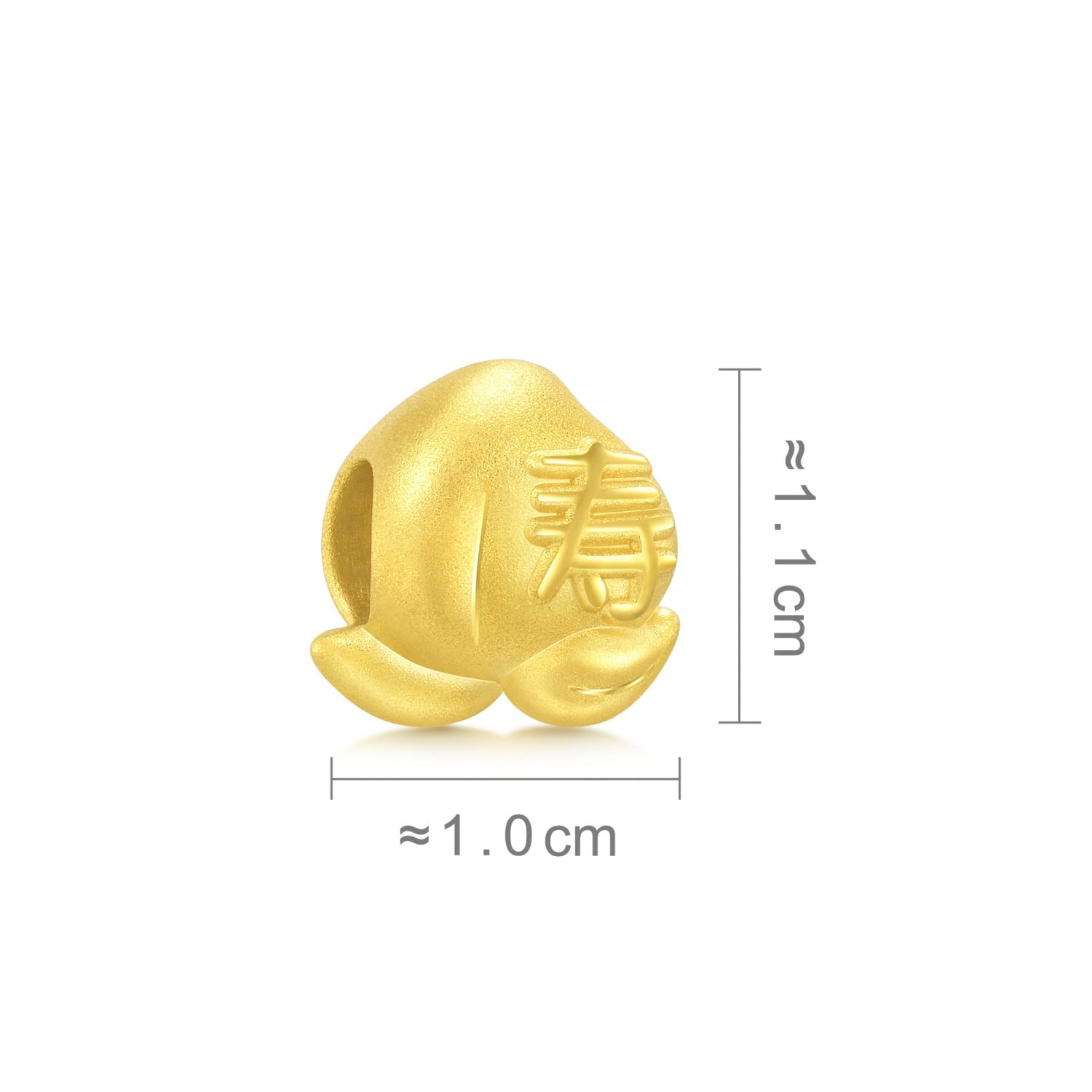 CHOW SANG SANG 999 24K Solid Gold Mini Charm Longevity Peach Charm Blessing Bracelet for Women and Men 93772C