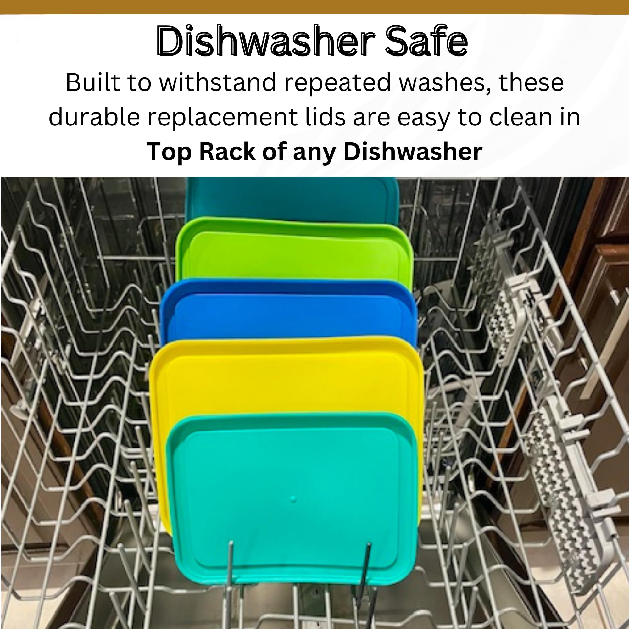 Klare Ware 3, 6 & 11 Cup Replacement Lids/Covers for Pyrex & Klare Ware Rectangular Storage Bowls (Glass Containers Not Included) Microwave, Freezer & Top Rack Dishwasher Safe (3 Pack, Turquoise)