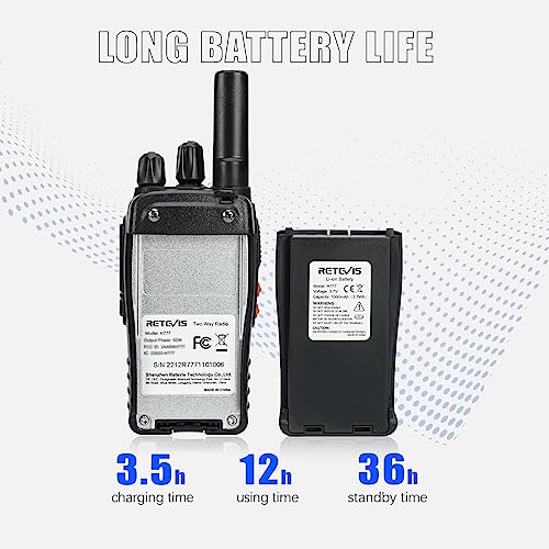 Retevis H-777 2 Way Radios, Walkie Talkies for Adults, Rechargeable Long Range Two Way Radio, Shock Resistant, Short Antenna for Business Education(10 Pack)