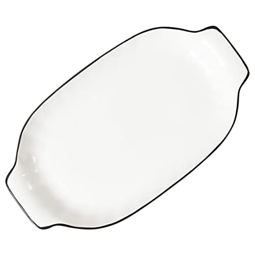 Hemoton 2pcs Bread Cheese Bread Baking Pan Cake Baking Pans Ceramic Baking Dish Cooking Pan Broiler Pan for Oven Ceramic Bakeware Hotel Ceramic Bakeware Appetizer Ceramic Bowl Plate Salad