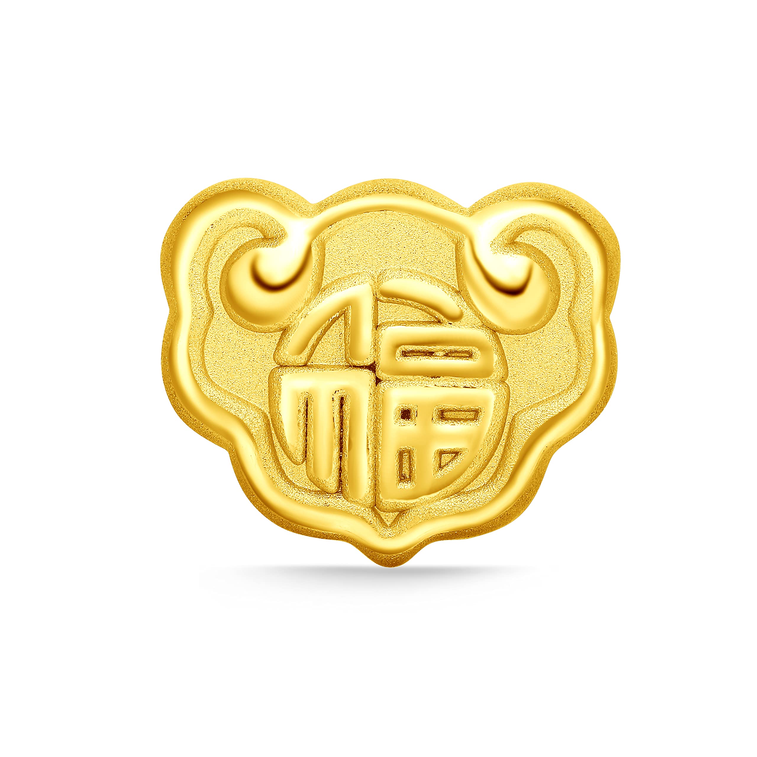 CHOW TAI FOOK 999 Pure 24k Gold Ruyi Beads Charm- Good Fortune