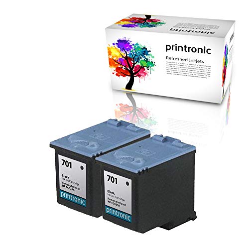 Printronic Remanufactured Ink Cartridge Replacement for HP 701 CC635A (2 Black)