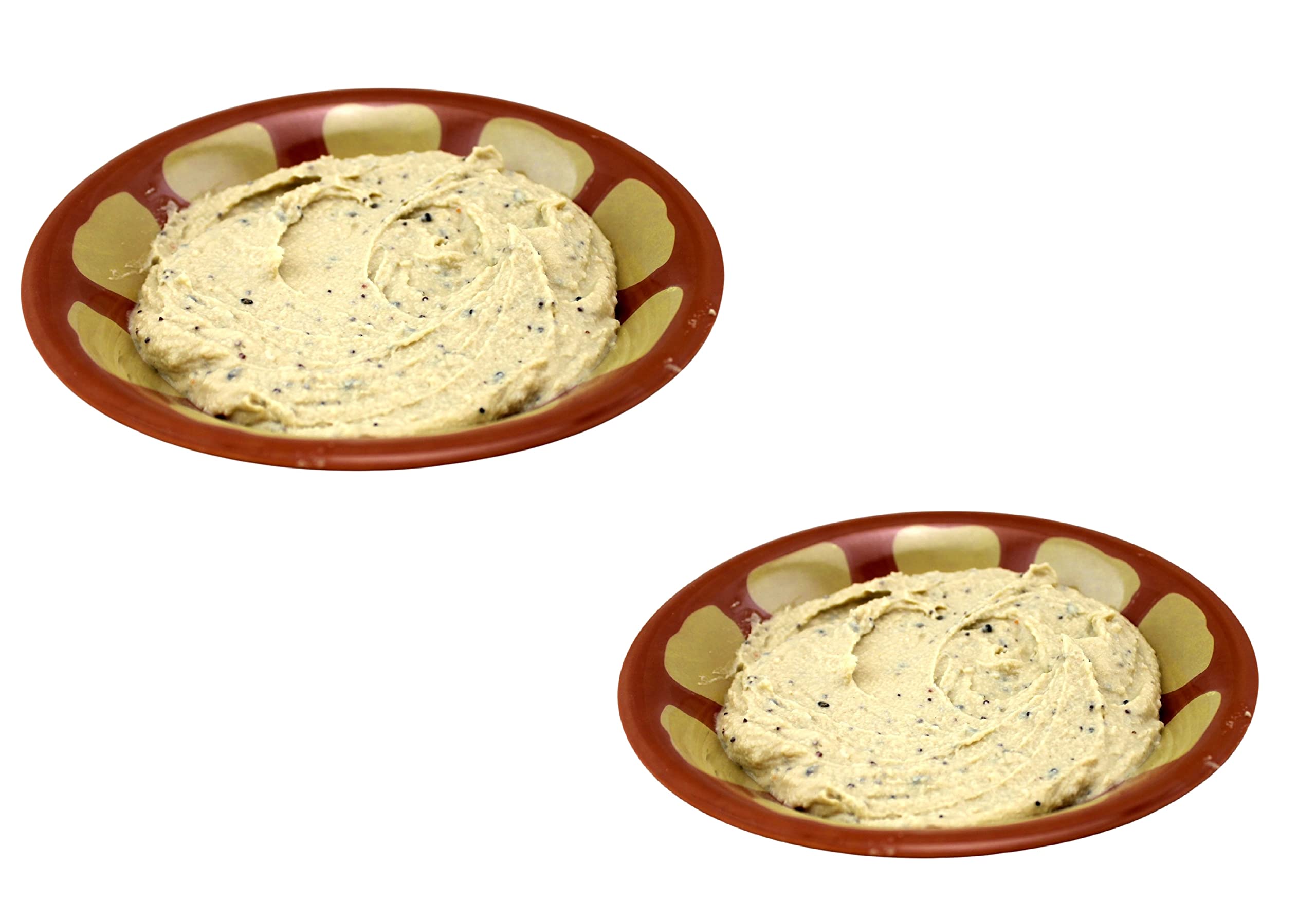 Dependable Industries inc. Essentials 2 Piece Set Melamine Hummus & Guacamole Serving Dip Bowl Condiment Humus Dish