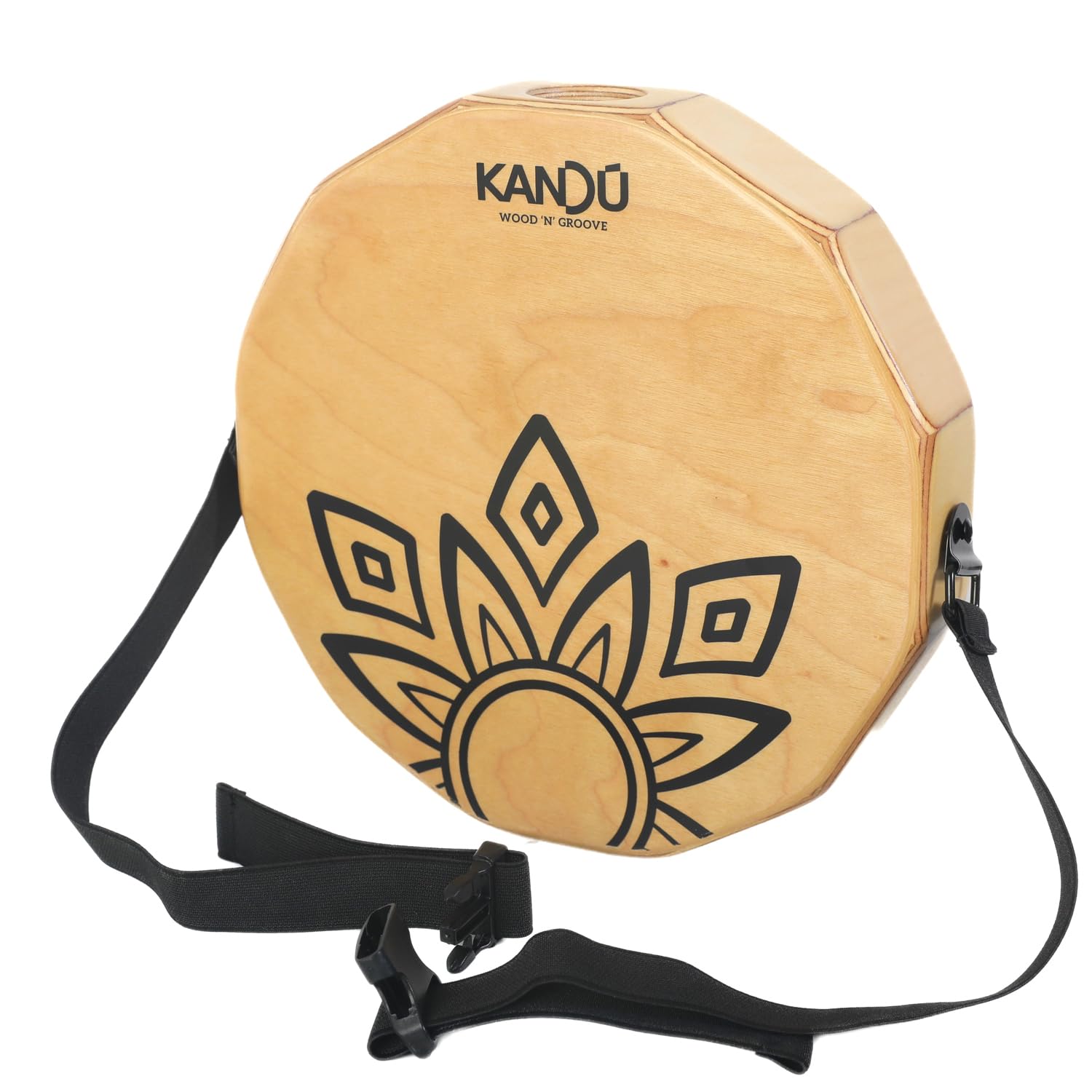 KTĆK -The First Handcrafted, Hand Drum Percussion, Two-Sound Cajón Body Snare, Portable Cajon by Kandu (Natural Wood/Black Logo)