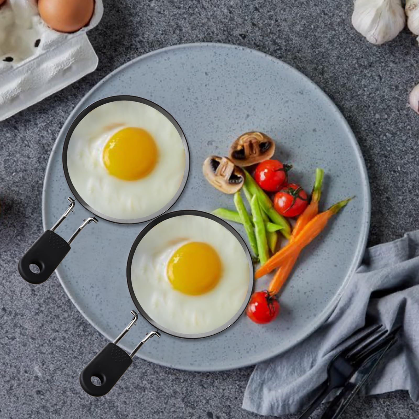 Egg rings 3 Packs Stainless Steel Egg Rings for Frying Eggs Nonstick Large Pancake Mold And Pancake Rings for Griddle (Set of 3)