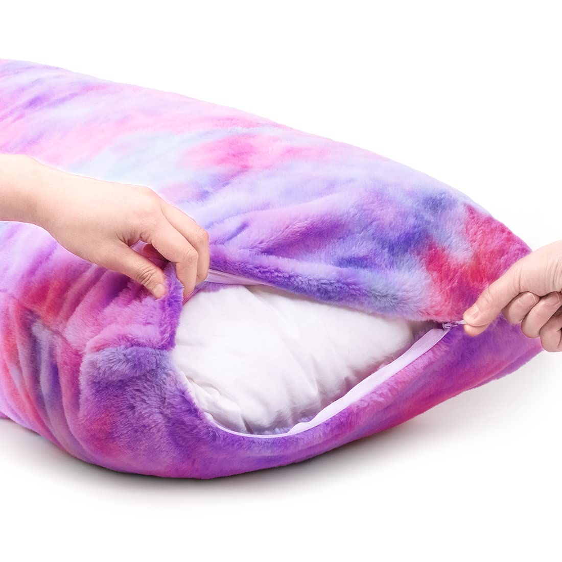 Body Pillows for Adults- Breathable Long Pillow Full Body Pillow Side Sleeper Pillow - Soft, Firm and Fluffy Long Pillow for Bed Pregnancy Pillow ,with Memory Foam with Washable Cover, (purple)