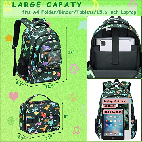 HotAdsFW Dinosaur Backpacks Elementary Toddler Backpack for Boys Kids School Bag Bookbag for Kindergarten Primary School with Multi Pockets Padded Shoulder Strap