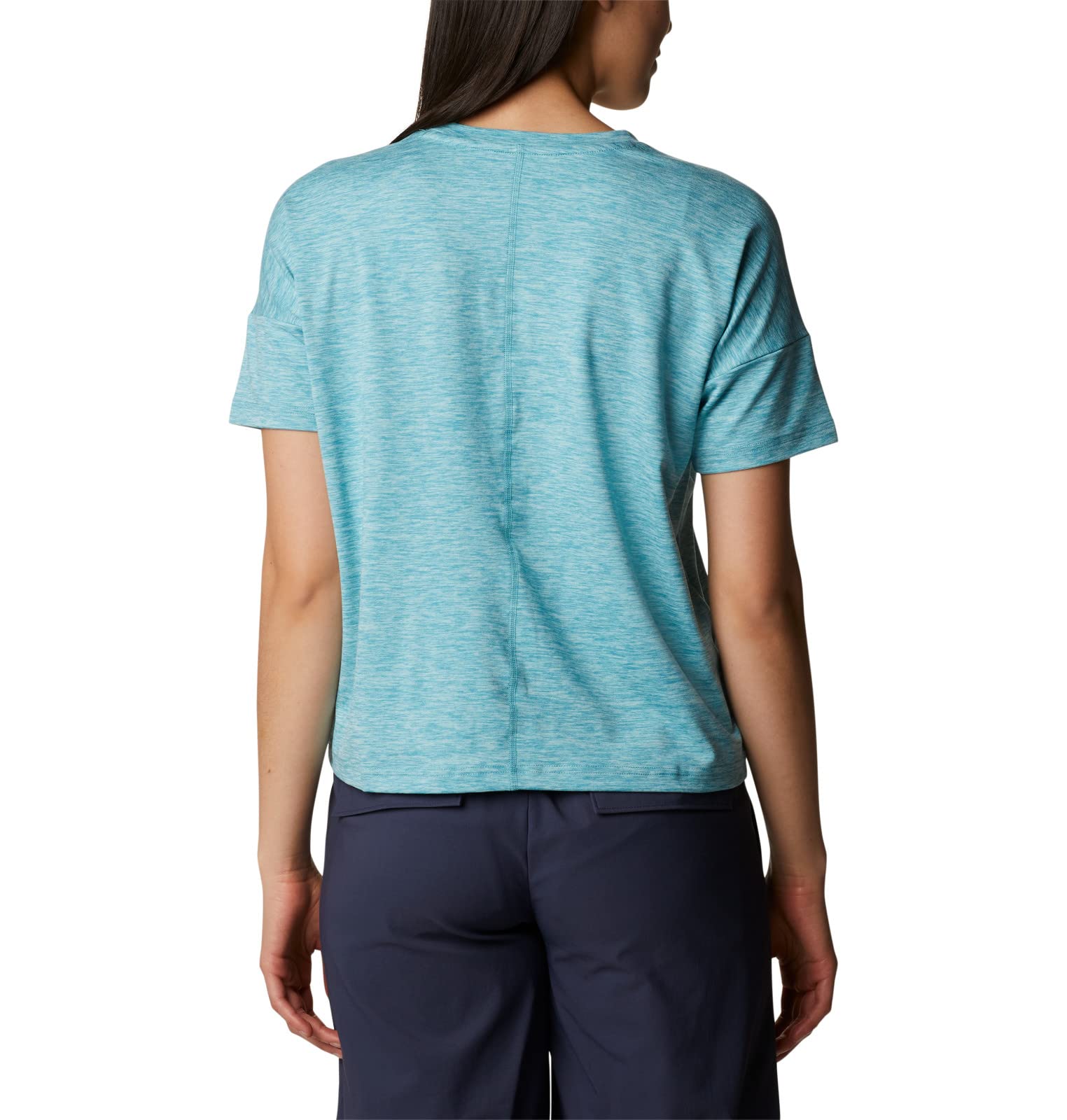 Columbia Women's Weekend Adventure Short Sleeve, Dark Nocturnal Heather, Large