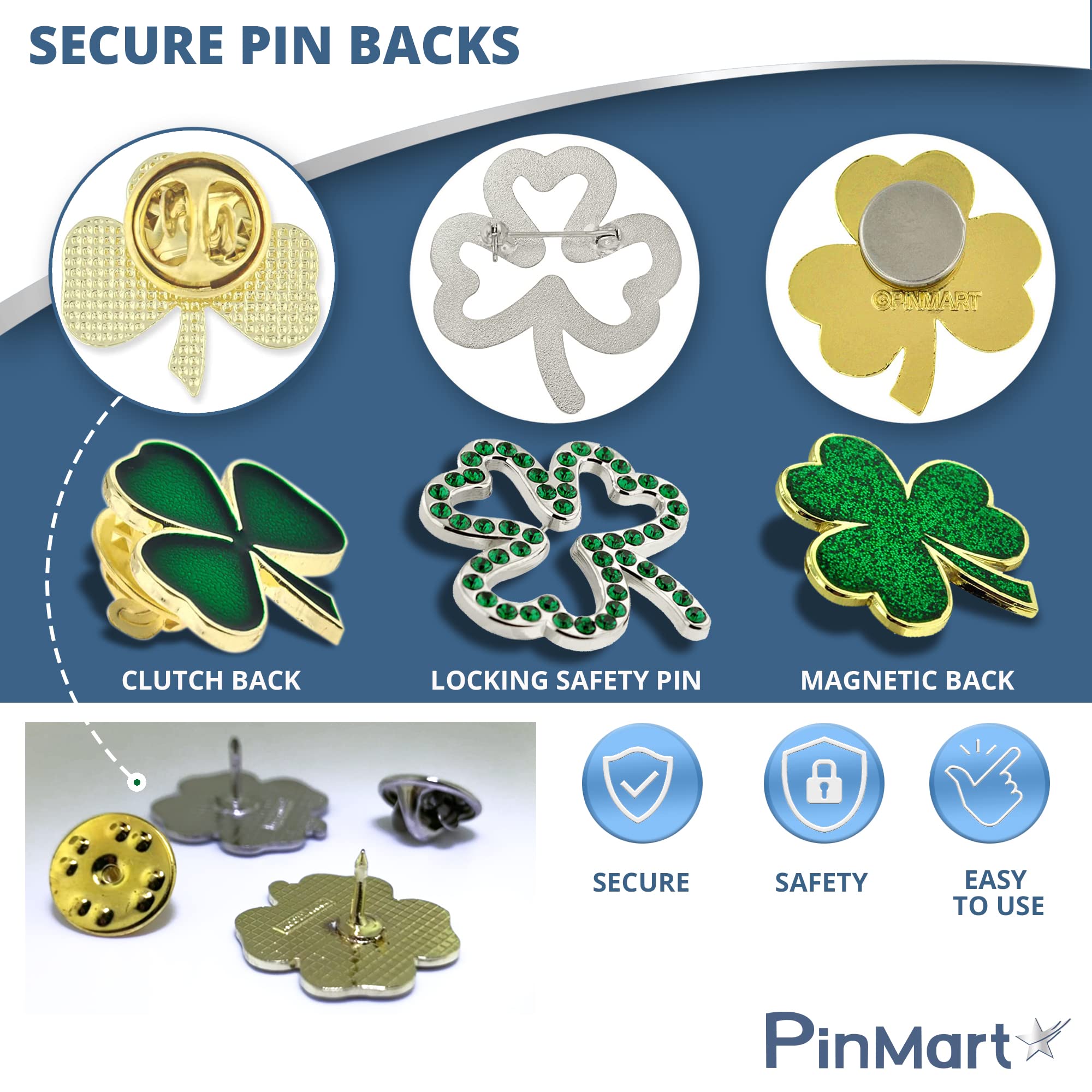 PinMart St. Patrick's Day Lapel Pin – Celtic Trinity Knot Jewelry for Women and Men – Irish Culture Celebration Pin –Gold Plated Enamel Brooch with Clutch Back