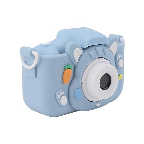 Children Digital Camera, Selfie Camera Toy USB Rechargeable Front Rear Lens 2.0in Screen for Boys Girls (Blue)