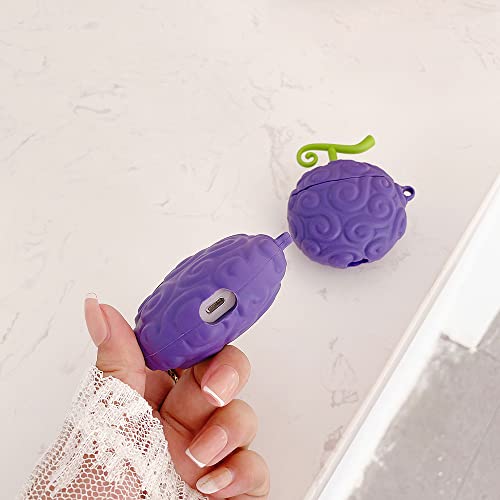 for Airpods Pro Case, Cute Funny Cool Soft Silicone,Fashion Anime 3D Character Design,with Safe and Convenient Keychain Very Suitable for Men, Women, Old People, Children (Rubber Fruit/pro)