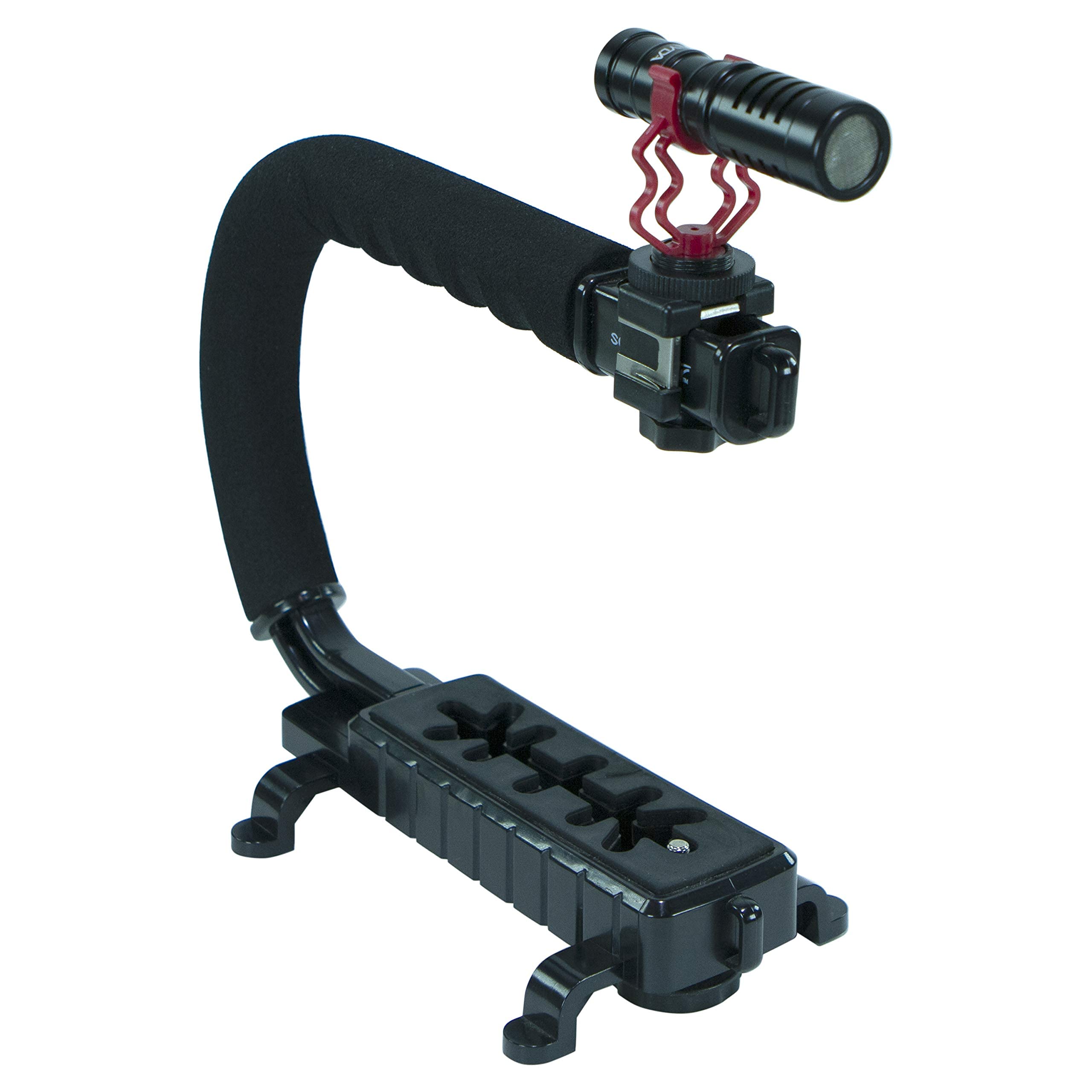 Cam Caddie Scorpion Jr Triple Shoe Camera Stabilizer with VEYDA Universal Video Shotgun Microphone Bundle - Black