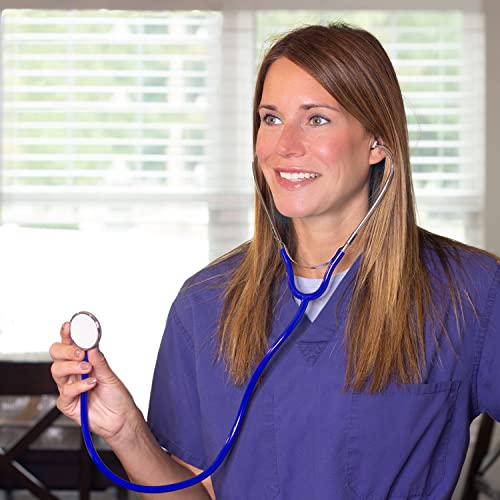 MABIS Spectrum Series Single Head Cardiology Stethoscope, Nursing and Clinical Use Stethoscope, Lightweight, 30 Inch, Blue (Pack of 100)