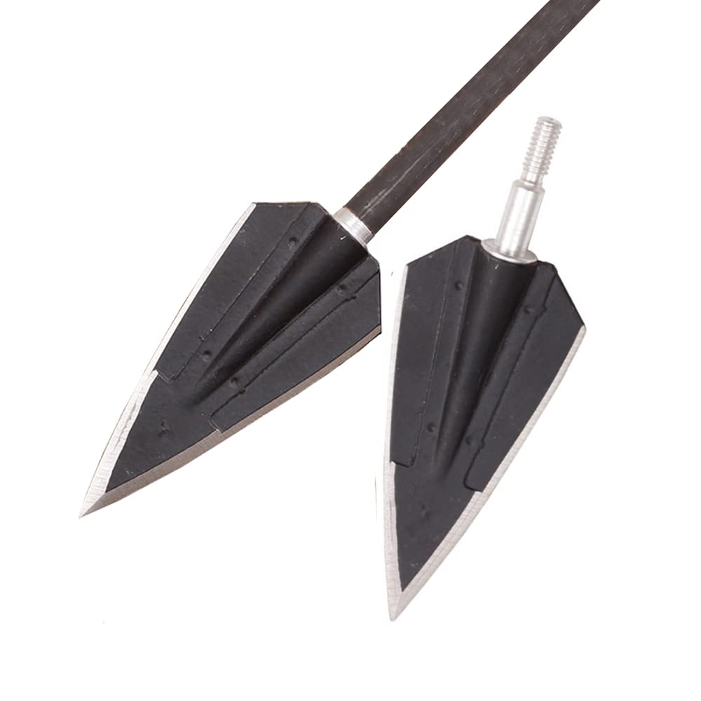 COLORFUL EAGLE 6PK Archery Broadheads 125Grain/160Grain Universal Thread 2 Fix Blade Tip Points Target for Outdoor Hunting Accessories (125 Grain)