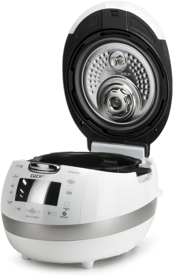 CUCKOO CRP-BHSS0609F | 6-Cup (Uncooked) Induction Heating Pressure Rice Cooker | 16 Menu Options, Stainless Steel Inner Pot, Made in Korea | White