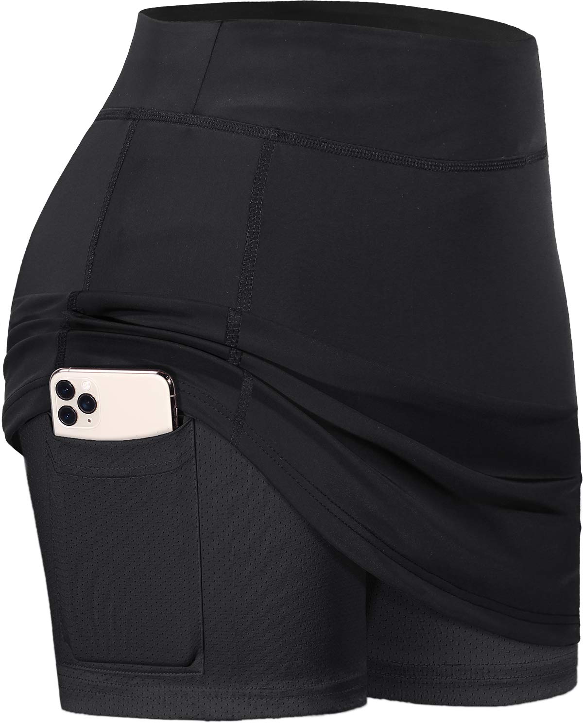 BLEVONH Womens Summer Tennis Skirts with Shorts Underneath, Pickleball, Athletic, Workout and Golf Skorts with Pockets Deep Pink Medium