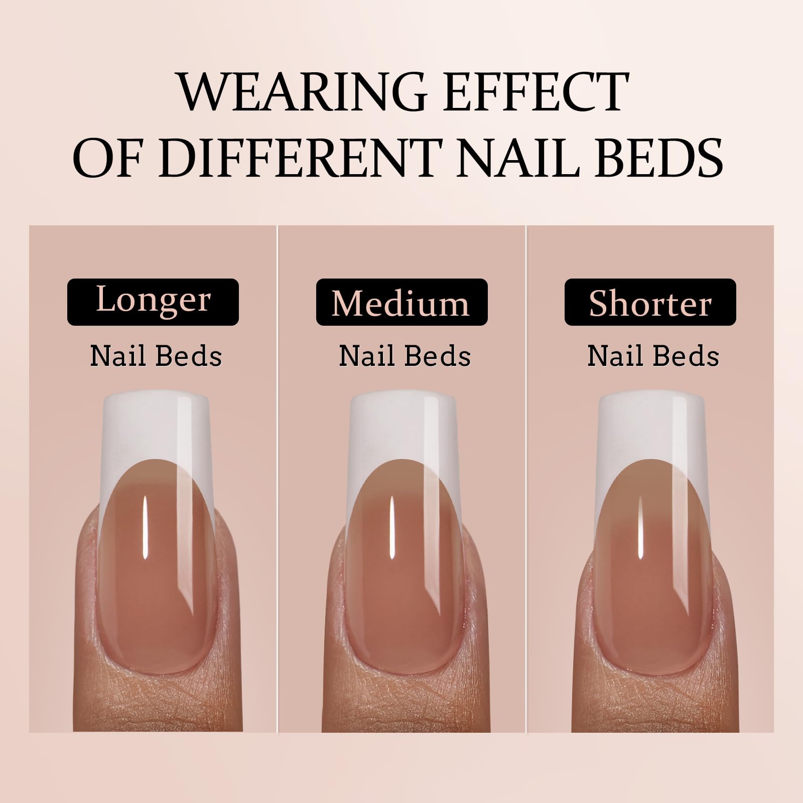 btartboxnails XCOATTIPS French Tip Nails, 300pcs Brown Long Square French Tip Gel Nails, French Tip Press on Nails for DIY Nail Art