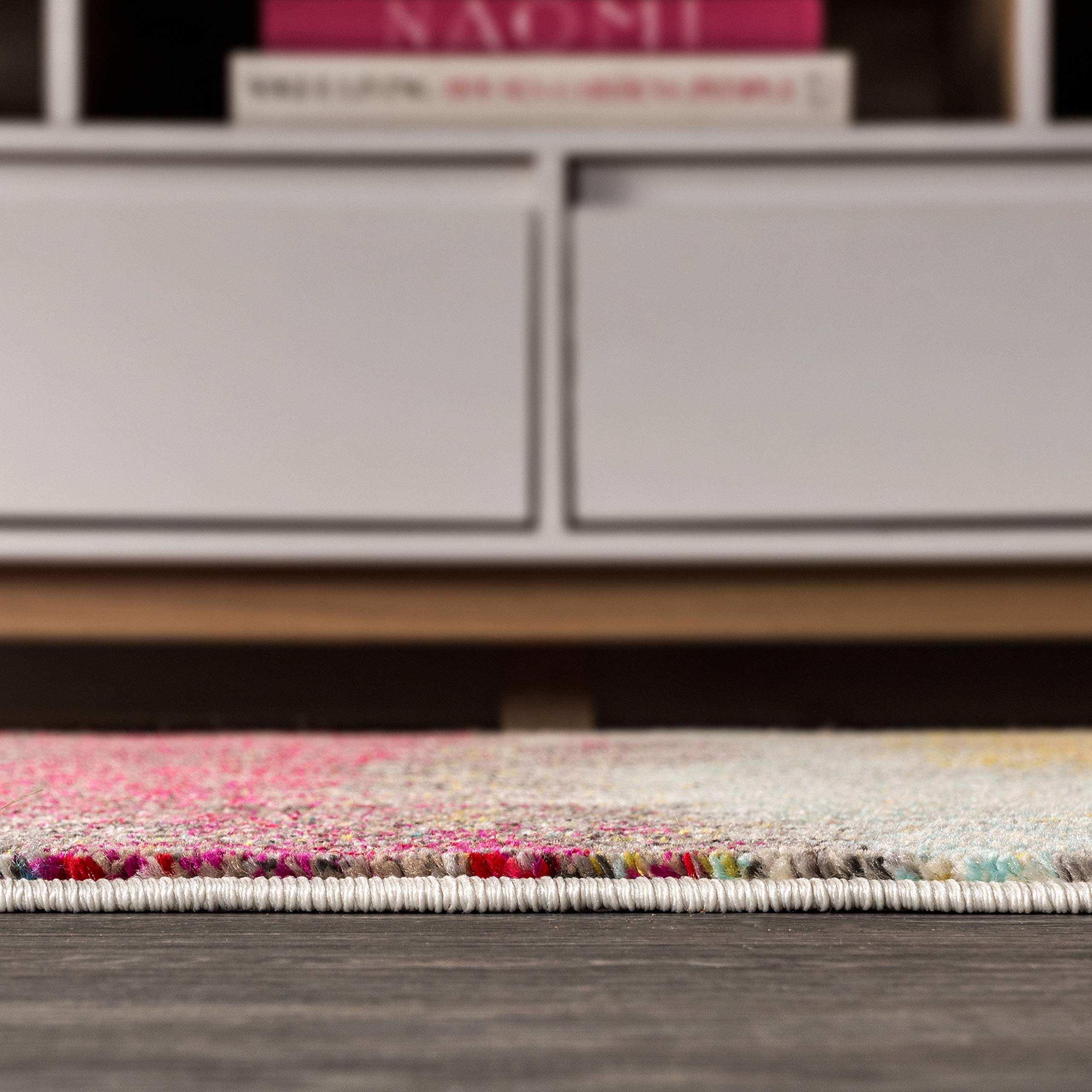 JONATHAN Y CTP105B-3 Contemporary POP Modern Abstract Vintage Indoor Area-Rug Bohemian Easy-Cleaning High Traffic Bedroom Kitchen Living Room Non Shedding, 3 X 5, Cream/Pink