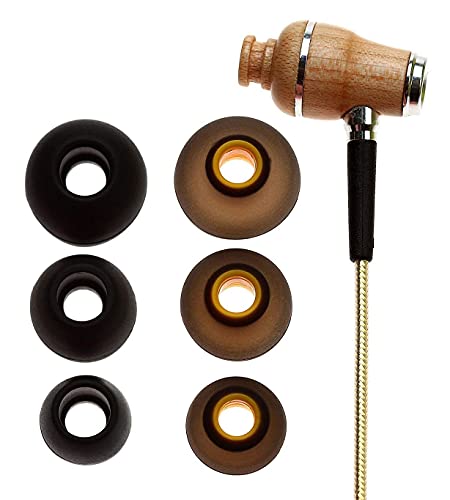 Symphonized NRG 2.0 Wood Earbuds Wired, in Ear Headphones with Microphone for Computer & Laptop, Noise Isolating Earphones for Cell Phone, Ear Buds with Booming Bass (Gold)