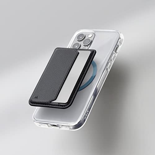 Mous β MagSafe Compatible Wallet Card Holder β Cell Phone Magnetic Wallet for iPhone 14/13/12 Series Phones β MagSafe Compatible Accessory - Black Leather