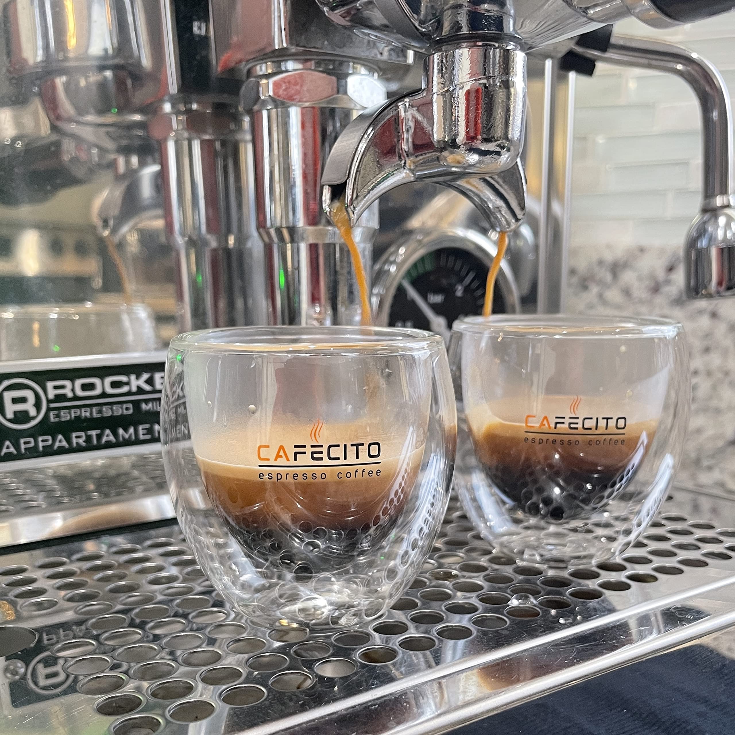 Cafecito Espresso Coffee Cafecito Double Wall Espresso Glass Cups | 80ml Espresso Shot Glass Cups Set of 2 Shot Cups Set