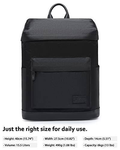 HotStyle ADMETA Casual Daypack College Backpack Aesthetic Bookbag, Black