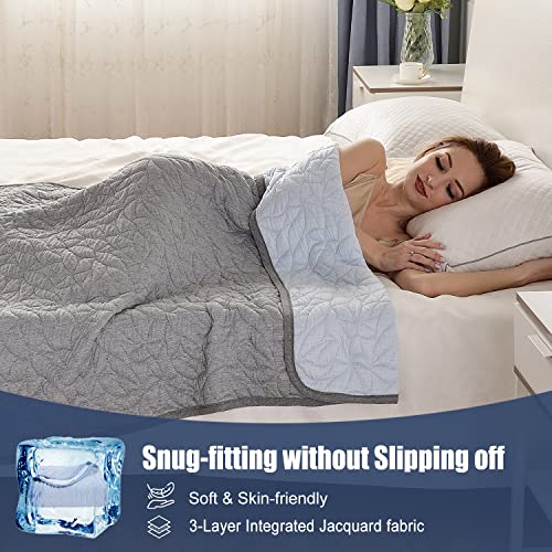 SOCHOW Cooling Blanket for Bed, Lightweight Breathable Soft Double Side Summer Blanket for Adults Baby Kids, Grey 60 × 80 Inches