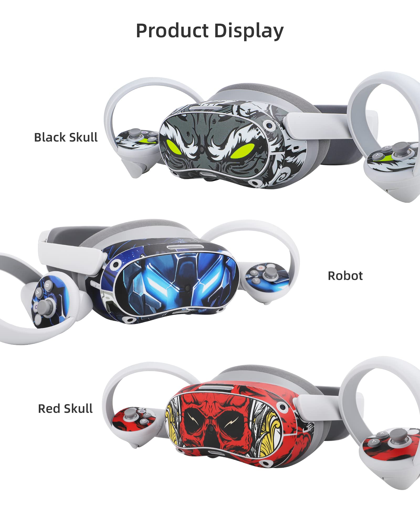 Decal Sticker Skin for PICO 4,for VR Headset Lens and Controllers, Protection Film for Virtual Reality Gaming Handle&Front Face,VR Anti-Scratch Accessories (3)