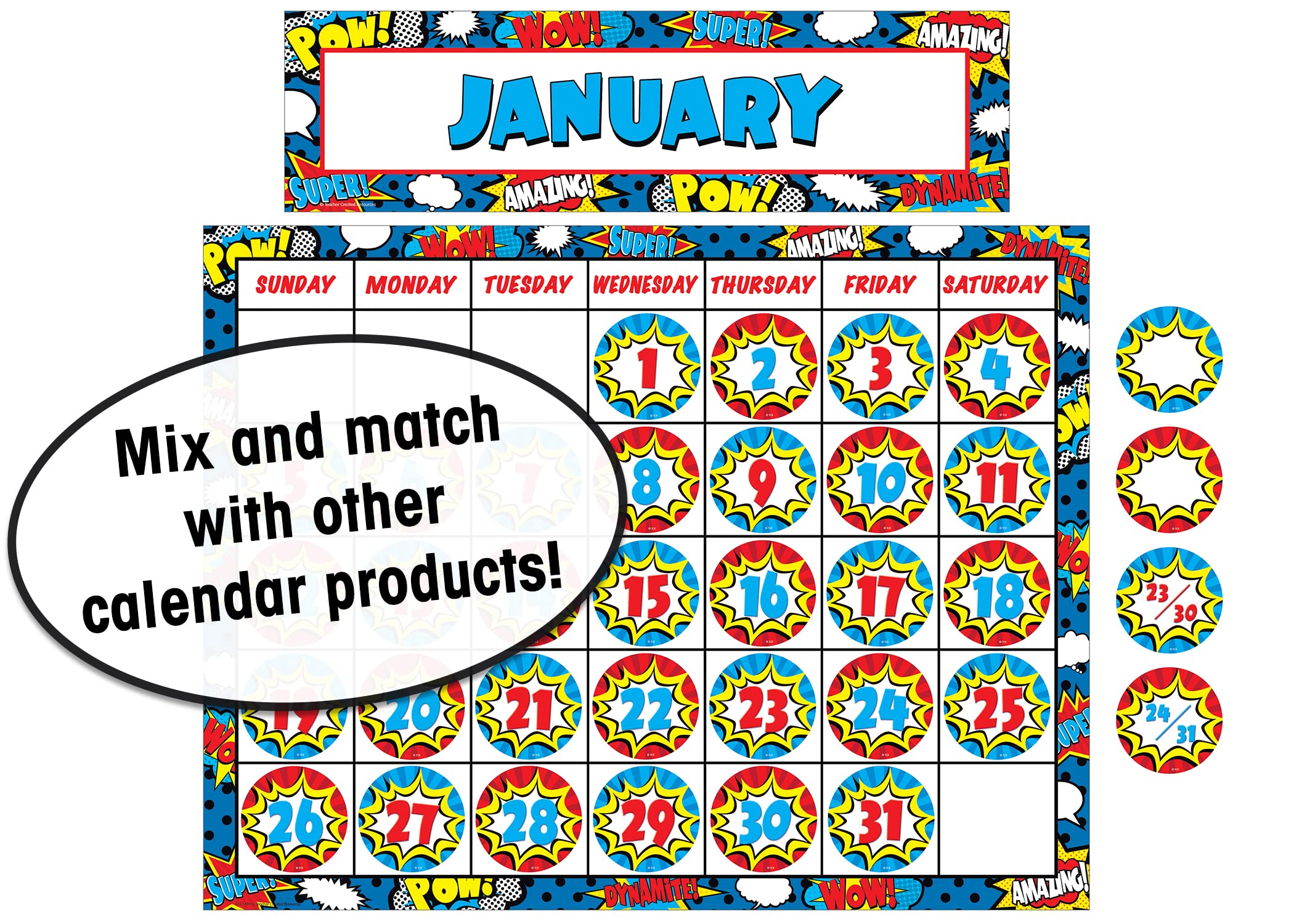 Teacher Created Resources Superhero Calendar Days (TCR5589)