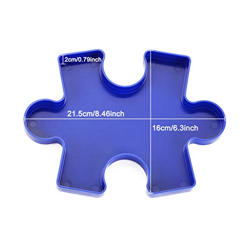 BTSKY Stackable Sorting Trays with Lid, 6 Trays Jigsaw Puzzle Sorters Puzzle Storage Box for Puzzles Up to 1500 Pieces Puzzle Gift for Puzzlers Blue