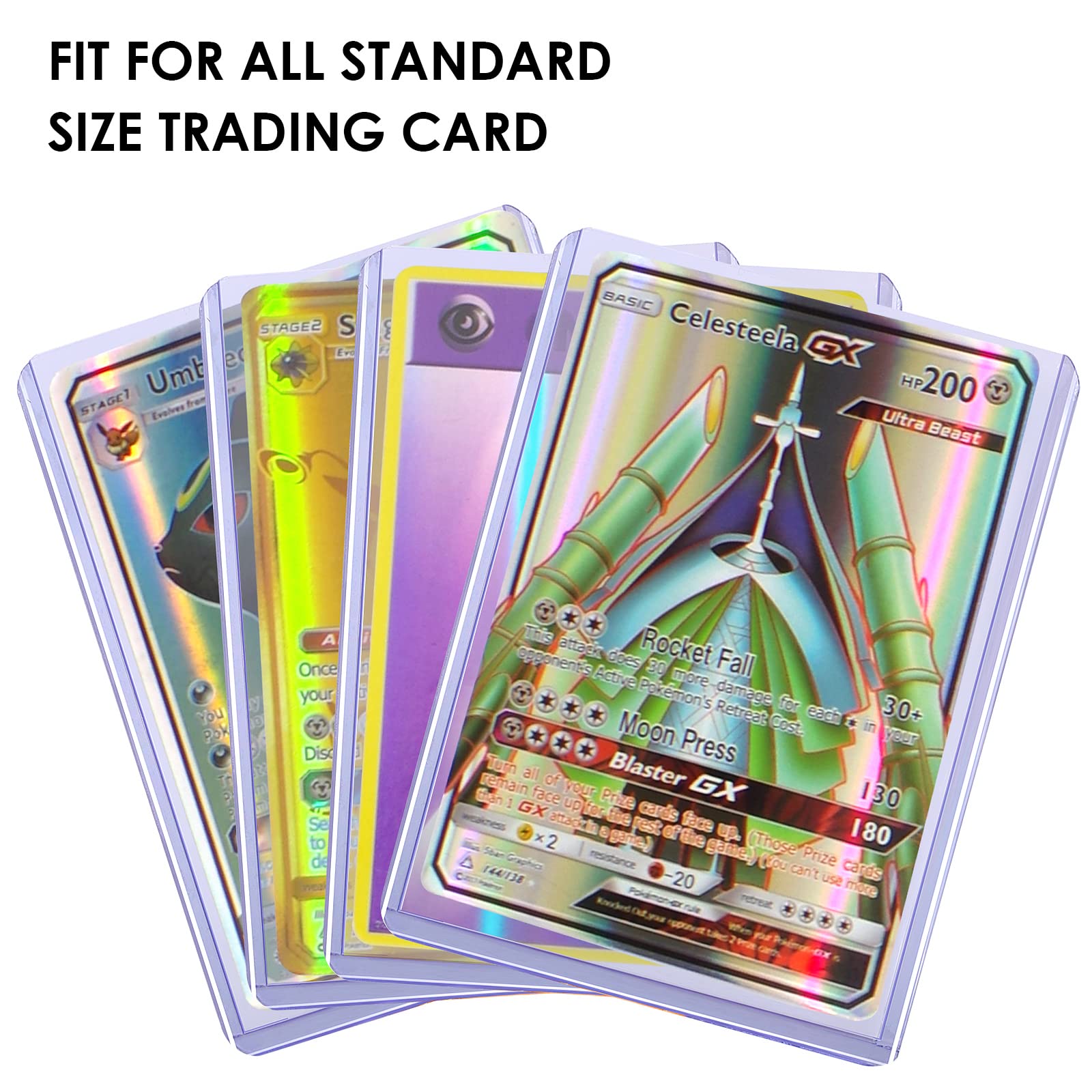 CampFENSE 3" x 4" Trading Card Top Loader, Clear Card Sleeves for TCG Cards (50 Count), Hard Plastic Top Loader Card Holders Fits YGO, MTG, Baseball Football Card