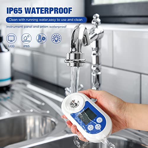 Digital Brix Refractometer, Brix Meter for Sugar, Food, Beverage, Fruit, Beer, Honey, Various Sauces, Tomato Sauce and Etc Range 0-55%