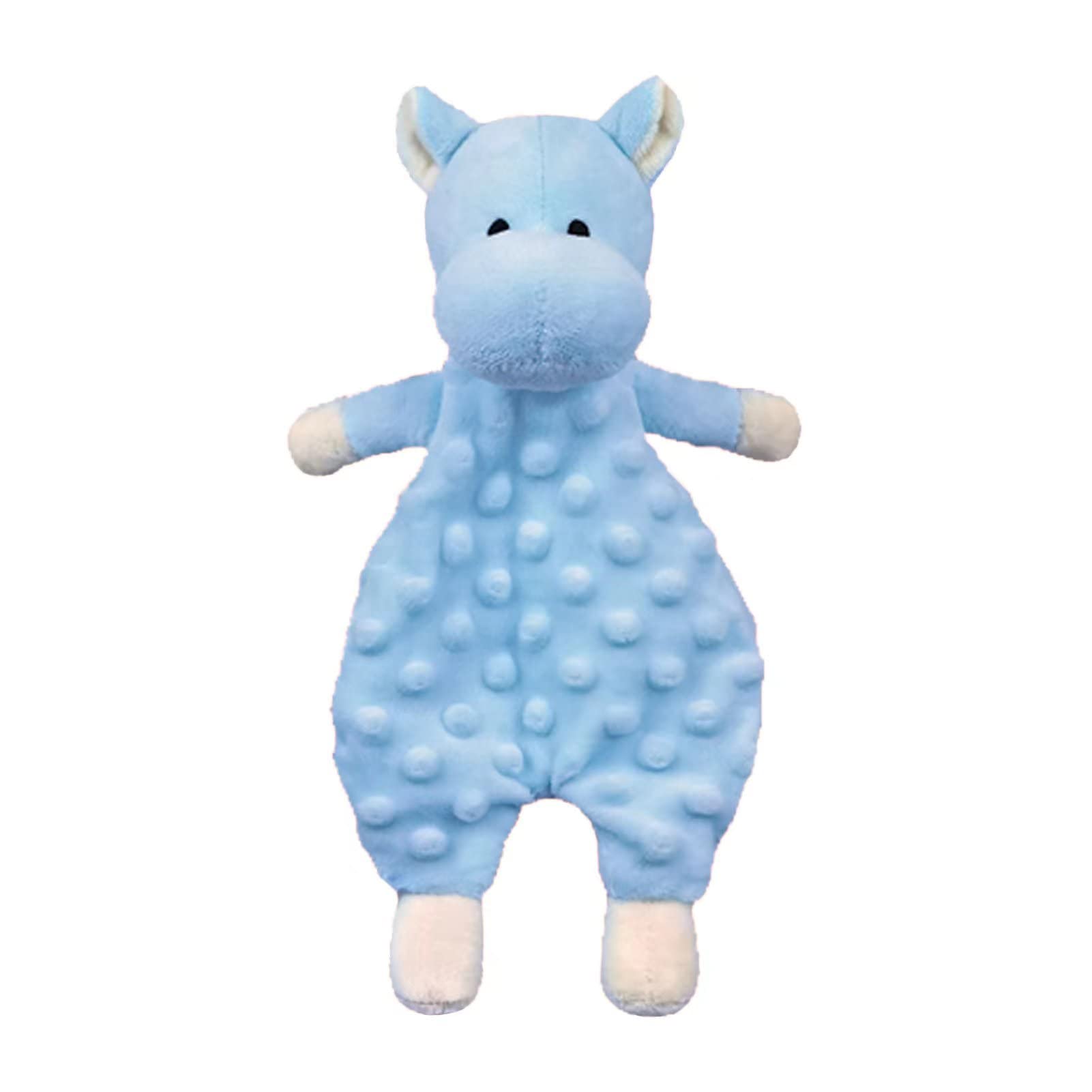 Doindute Baby Blue Hippo Soft Stuffed Animal Security Blanket, Plush Hippo Character Lovey Blanket, Baby Shower/Nursery Gift, Newborn Infant Toddler Snuggle Blankie for Boys Girls, 10 Inches