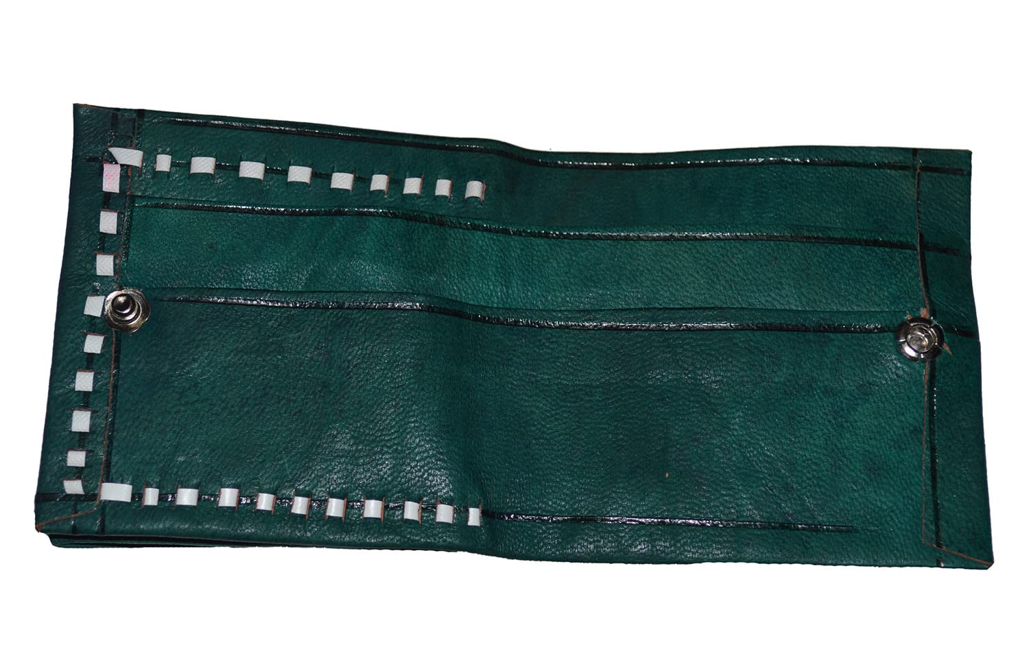 Treasures Of Morocco Moroccan Wallet Coin Genuine Leather Bi-fold Handmade Pocket Unisex Green