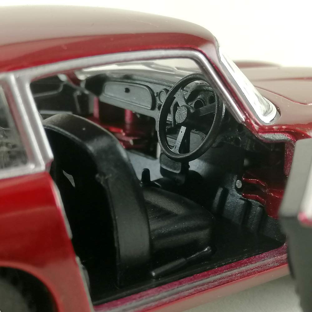 Sport Racing Classic Model Car Die-Cast 1:38 1963 Aston Martin DB5 Red Color Toy Collection Pull Back Open Door Hobby Collectible , unisex
