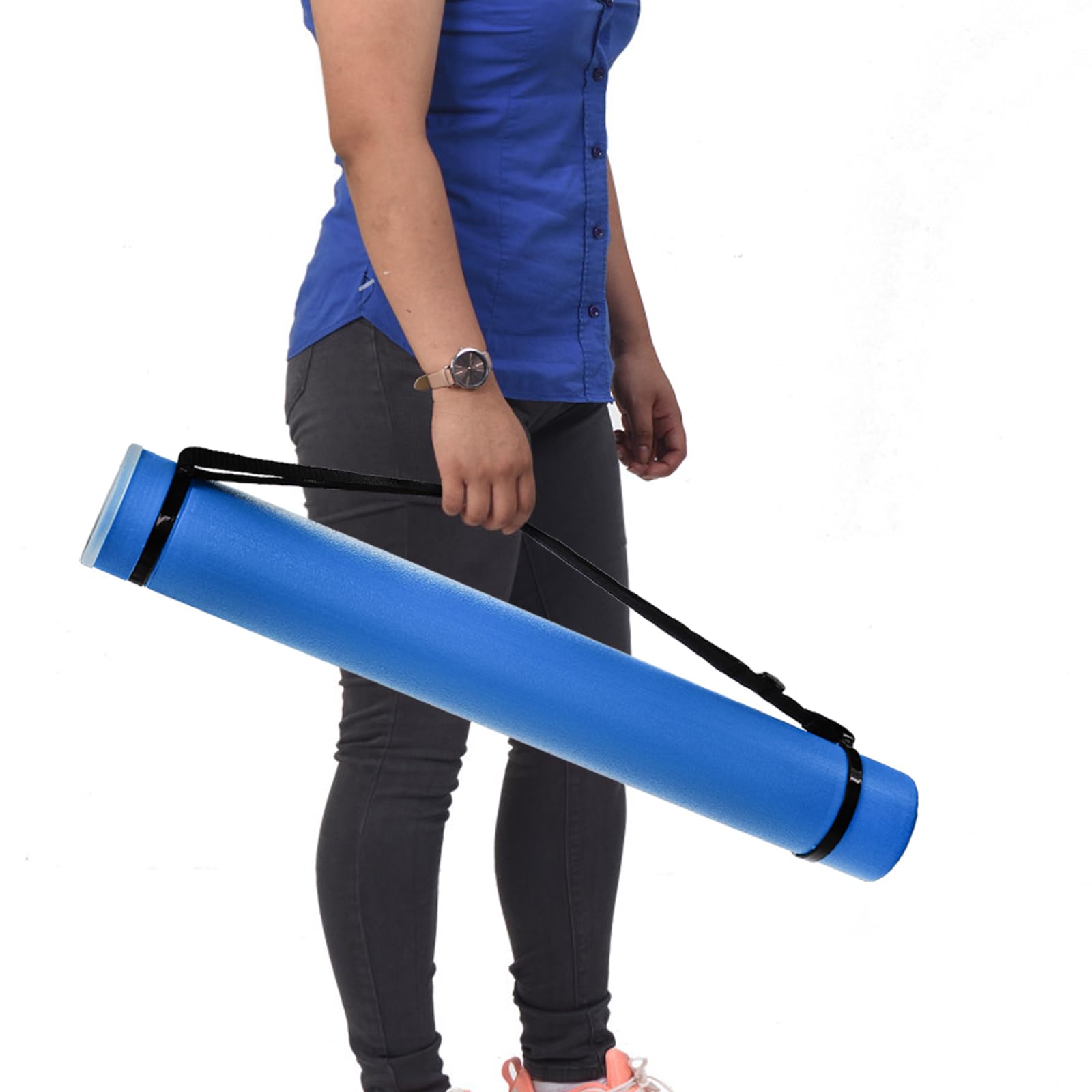Eorbow 3 Packs Extendable Poster Tube, 25" to 42.5" Waterproof Blueprint Holder with Strap, Portable Telescoping Carrying Case with Lid for Maps, Art and Drawings, Round Storage Container for Document