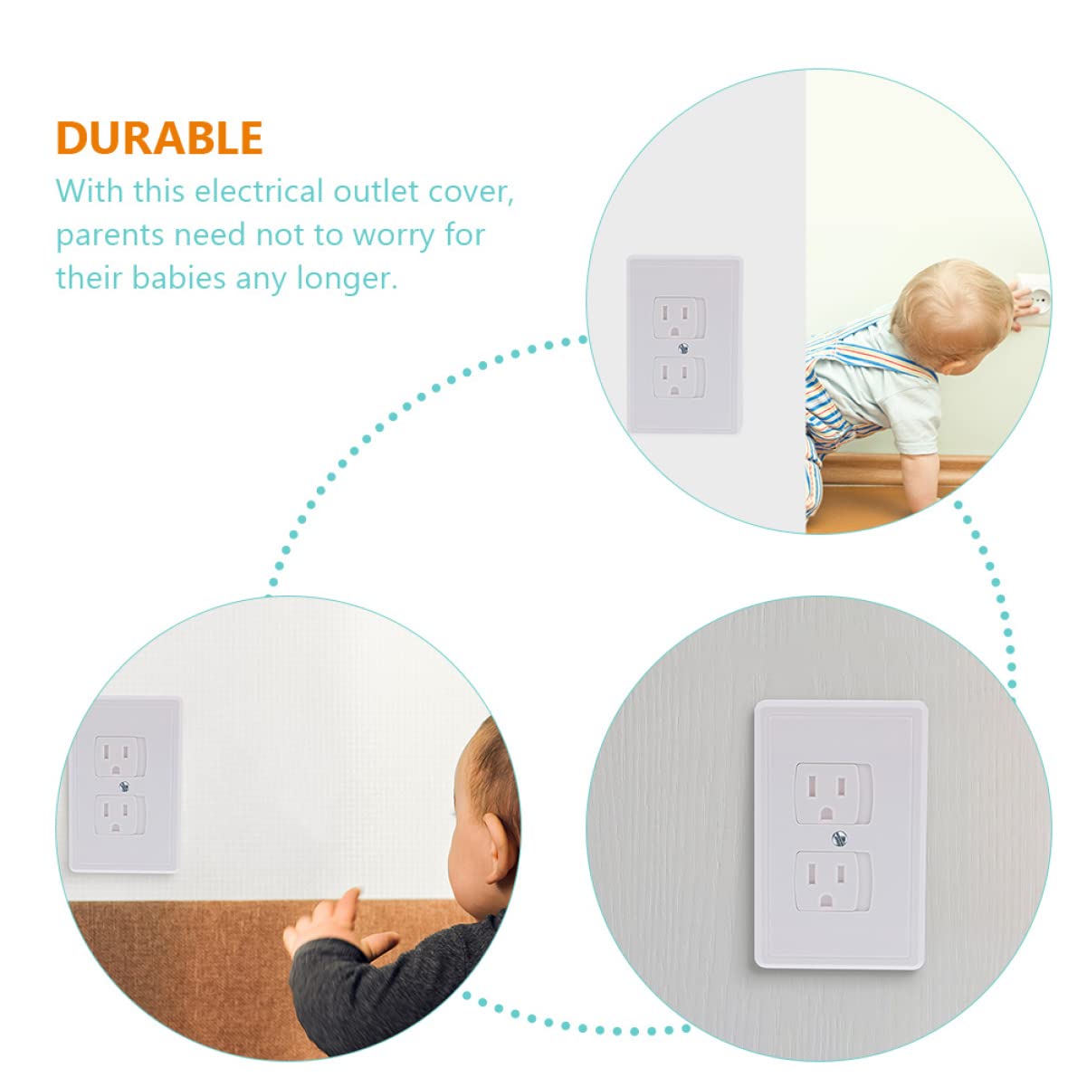 DOITOOL 20pcs Safety Electric Childproof Wall Plugs Socket with Screws Plug Anti Outlet Closing Self- closing Home for Plate Room Protectors Covers Self Protector Use Standard Office