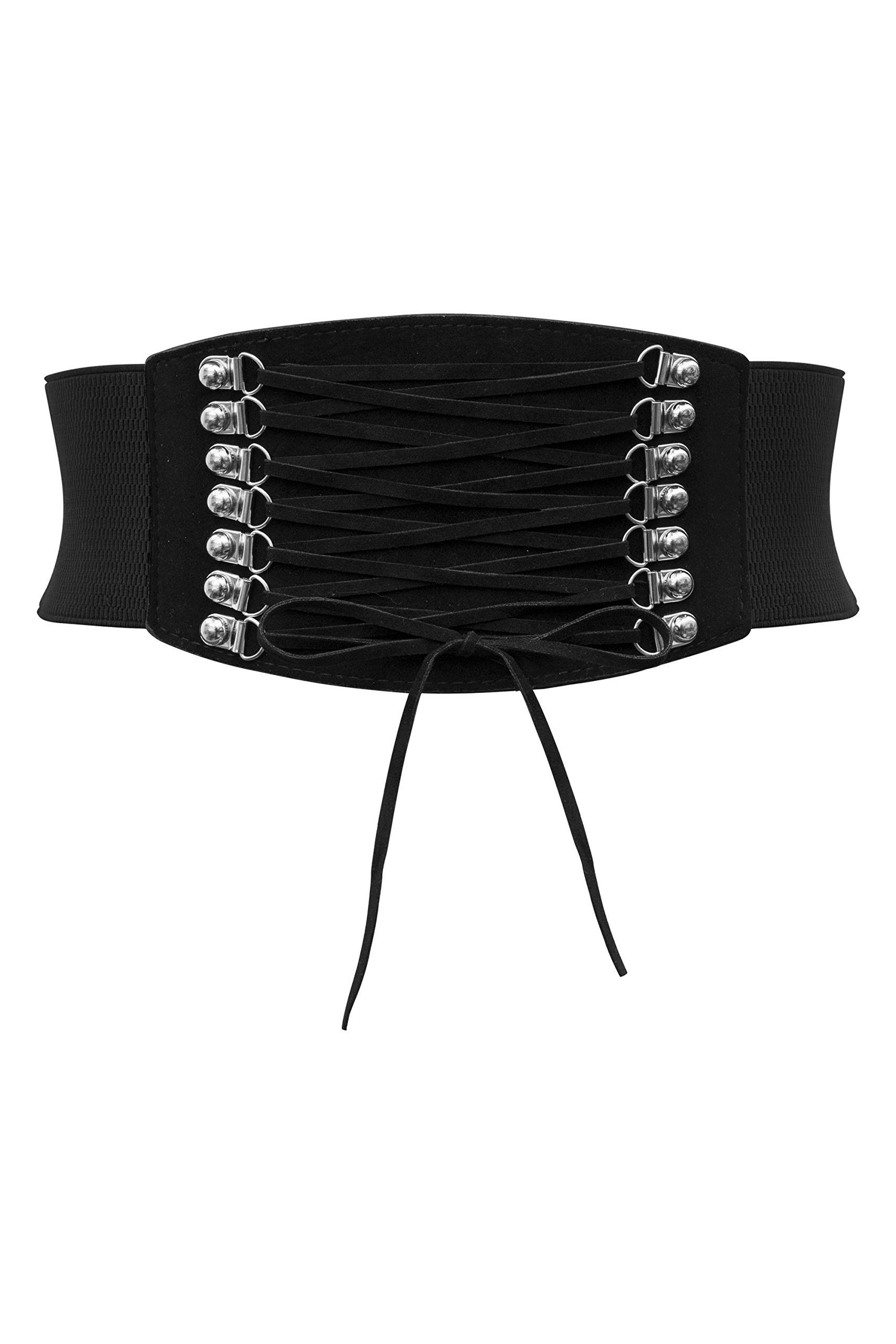 BlackButterfly Wide Corset Waspie Elastic Belt (Black, US 18-20)