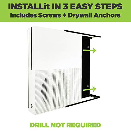 HIDEit Mounts X1S Wall Mount for Xbox One S - Patented in 2019, Made in USA - Steel Mount for Xbox One S to Safely Store Your Xbox One S on Wall Near or Behind TV