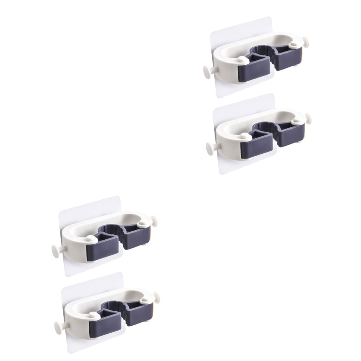 DOITOOL 4 pcs White Hanger Clipswhite Mounted Broom Hangers Hooks Rack Traceless for Kitchen Mop Adhesive Tool Holders Practical Creative Holder Anti Garage Rake Home Drilling Laundry