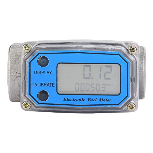 Digital Flowmeters 1" NPT Connector, 15-120L/min Turbine Fuel Flow Meter, Flow Rate Measuring for Gas Oil Fuel