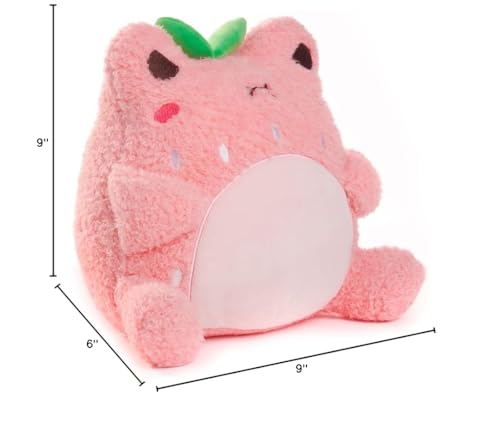 Cuddle Barn PlushGoals - Strawberry Wawa Super Soft Cute Kawaii Froggie Dressed As Fruit Collectible Stuffed Animal Plush Toy, 9 inches