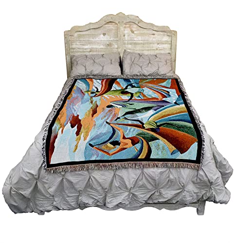 Pure Country Weavers Skydancer Blanket - African Cultural Gift Tapestry Throw Woven from Cotton - Made in The USA (72x54)