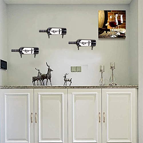 DOUBA Bar Wall Mounted Wine Rack Wine Bottle Storage Display Rack with Screw Metal Hanging Storage Rack