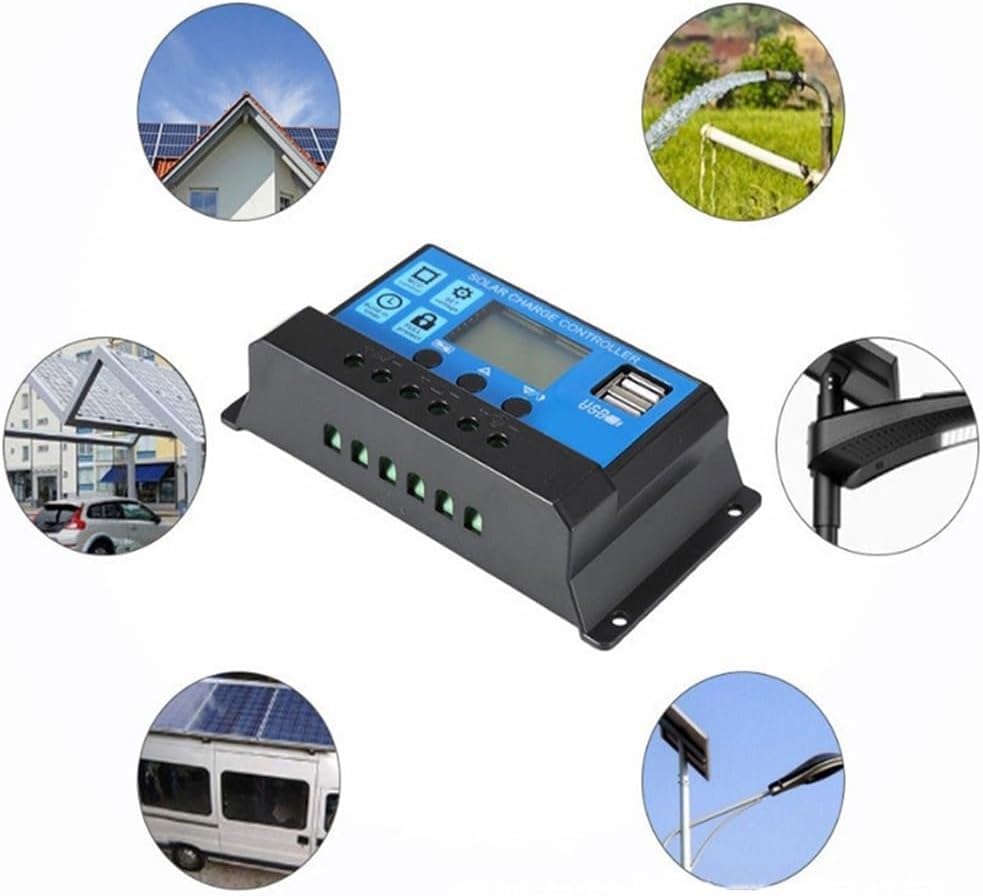 CAJUCA 20W Semi-Flexible Solar Panel, Car Battery Charger Portable Solar Panel DC Solar Charger with 10A Solar Controller for Car Motorcycle Boat