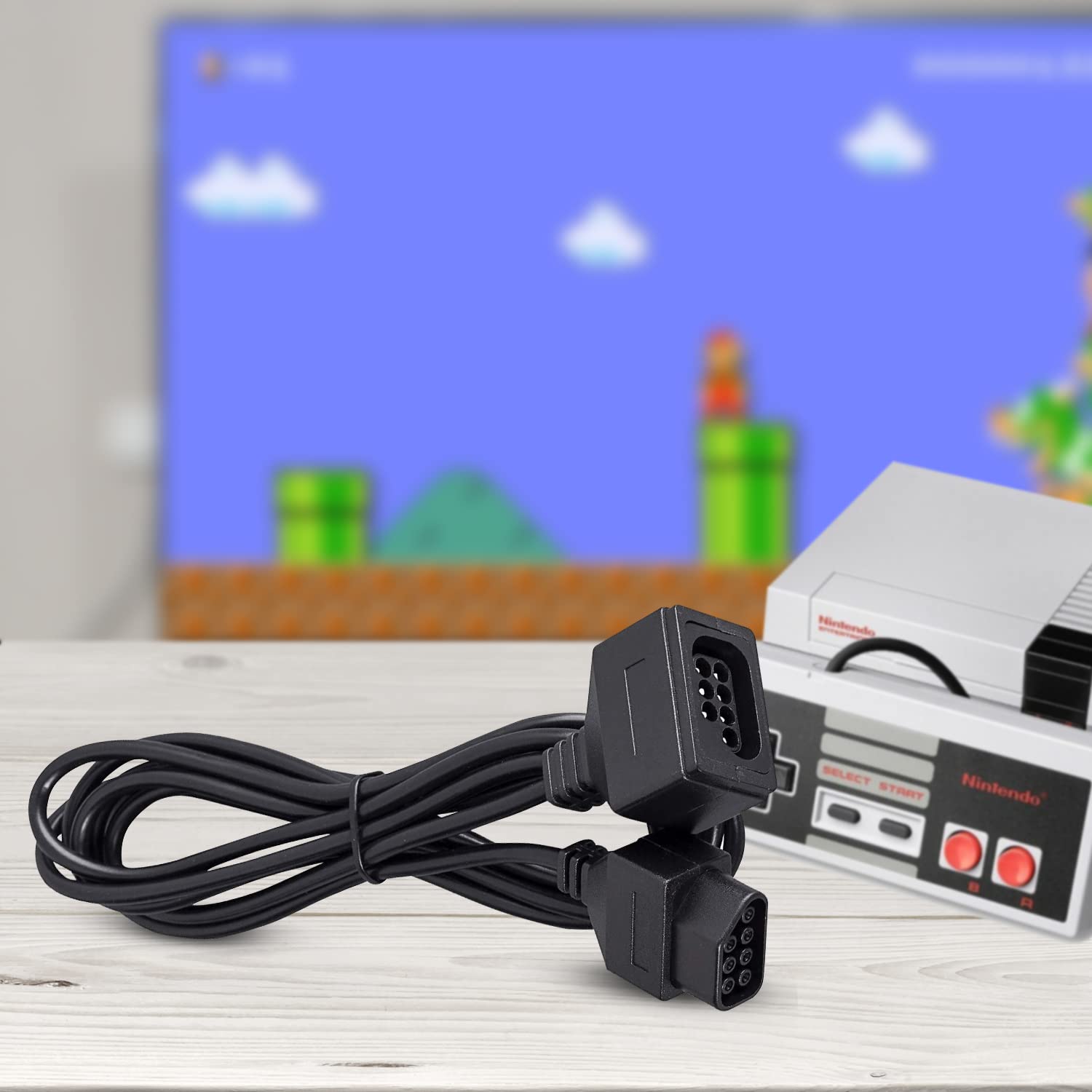 NES controller extension cable 6 Feet โ (1.8m) Cord compatible for Nintendo NES controllers and NES Console by EVORETRO
