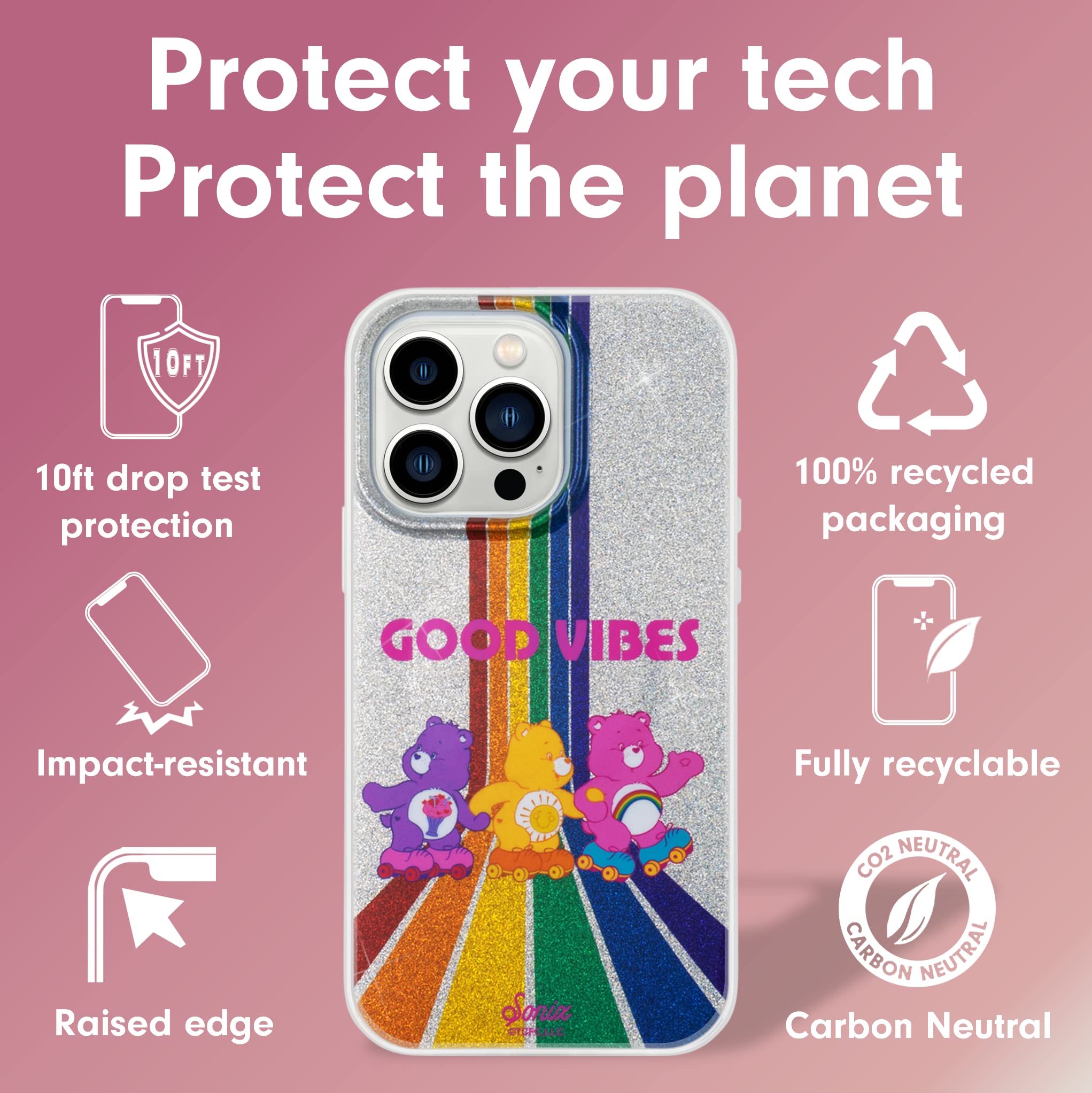 Sonix x Care Bears Case for iPhone 12 Pro Max Featuring Built in Self-Aligning Compatibility with MagSafe Charging [10ft Drop Tested] Protective Good Vibes Rainbow Case for Apple iPhone 12 Pro Max